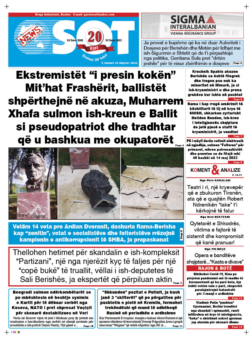 24 Dhjetor 2022 - Sot News | Lajme