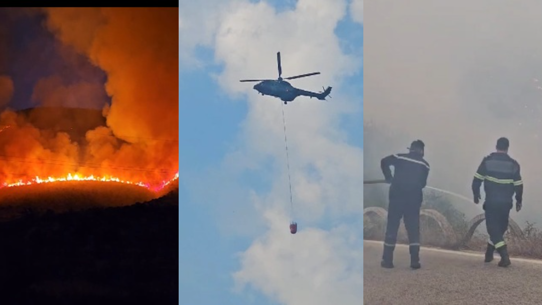 Helikopteri Cougar dhe 30 efektivë të FA në luftë me flakët, ja situata ...