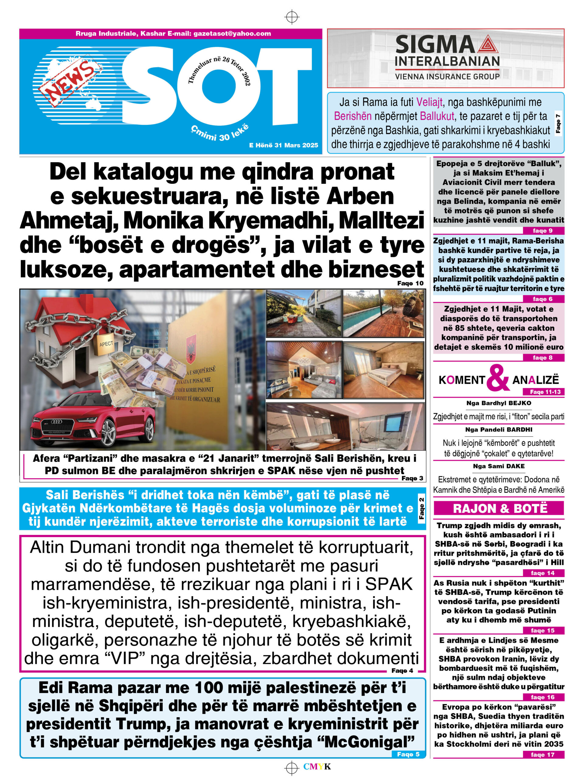Sot në Print – 31 Mars 2025 - Sot News | Lajme