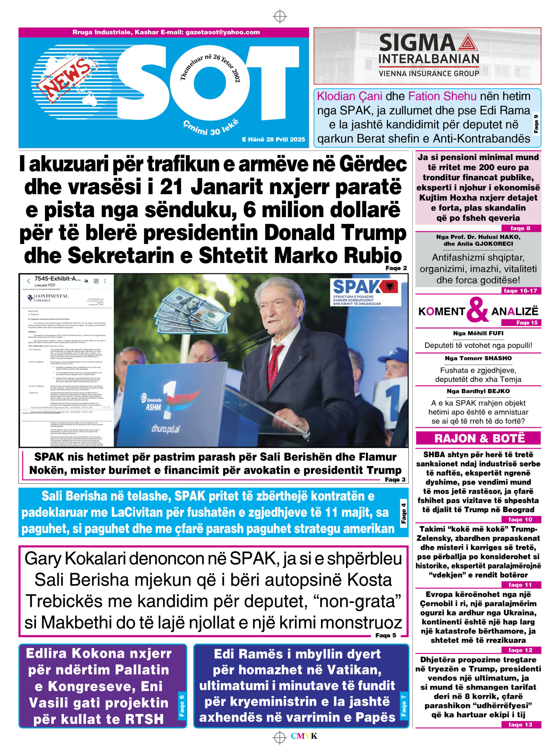 Sot në Print – 28 Prill 2025 - Sot News | Lajme
