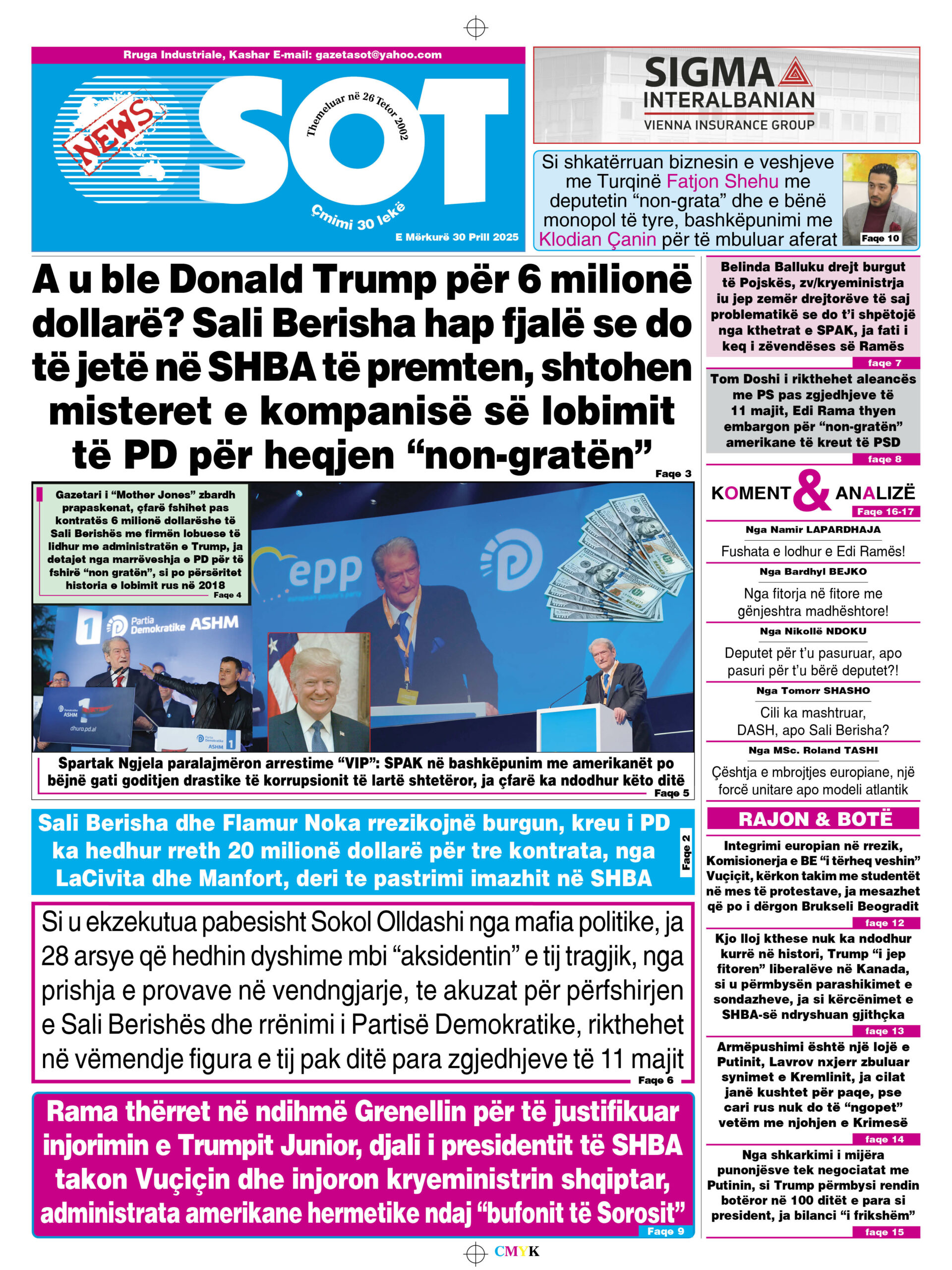 Sot në Print – 30 Prill 2025 - Sot News | Lajme
