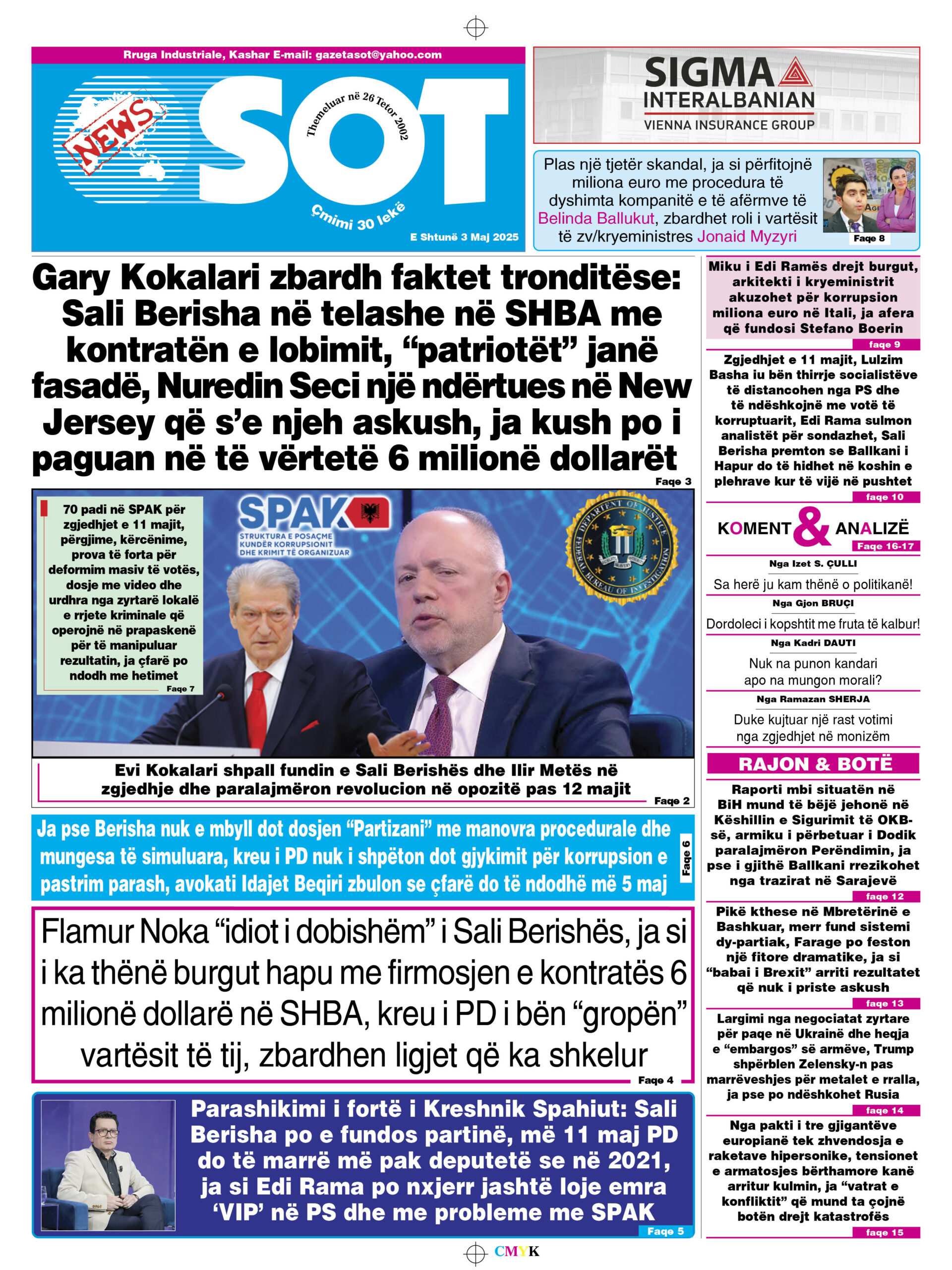Sot në Print – 3 Maj 2025 - Sot News | Lajme