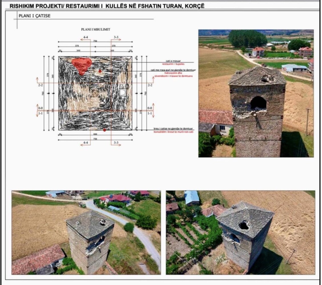 Kulla e Turanit e dëmtuar, ndërhyrje emergjente nëobjektin monument ...